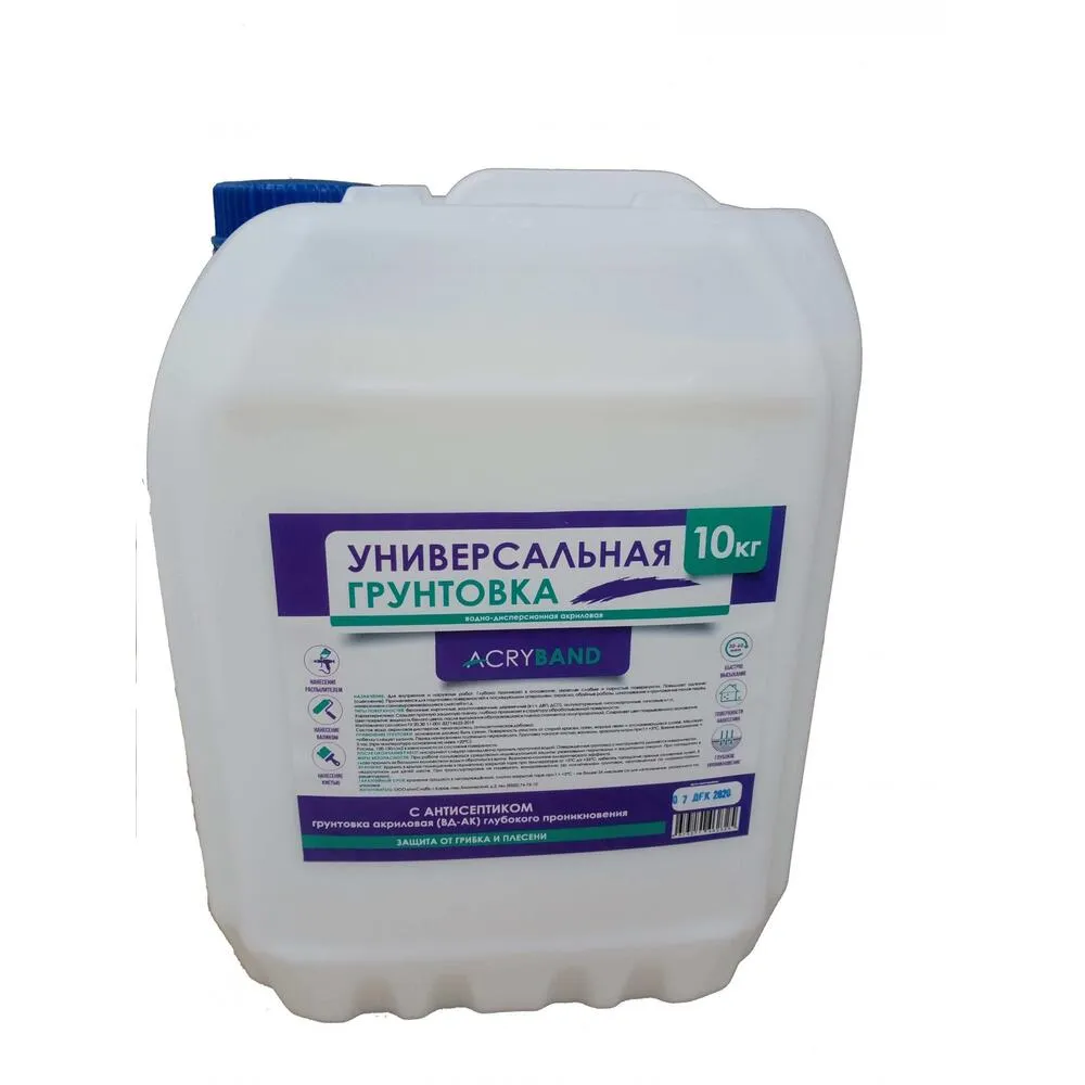 Грунтовка AcryBAND, глубокого проникновения, с антисептиком 10кг купить ...